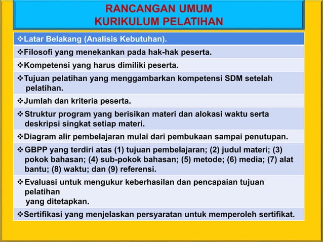 Penyusunan kurikulum pelatihan | PPTX