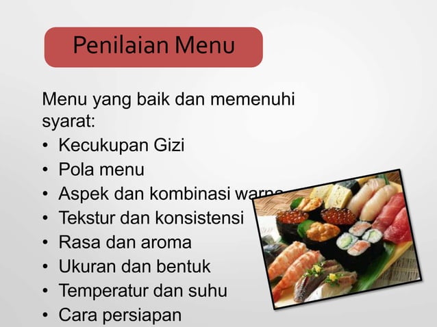 Penyusunan menu | PPTX