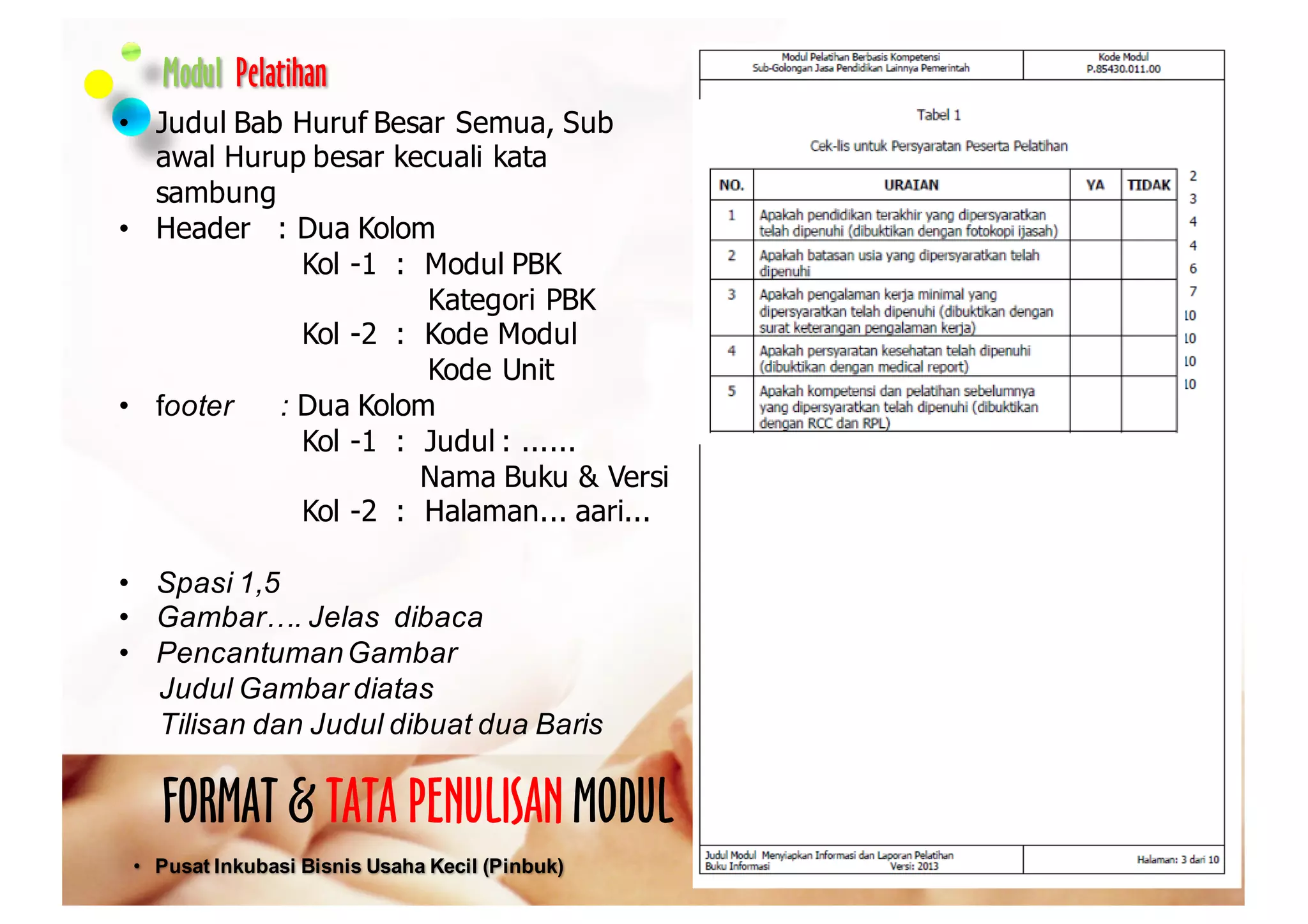 Penyusunan modul pelatihan berbasis kompetensi | PDF