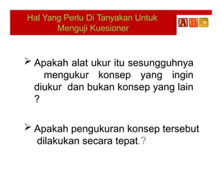Penyusunan dan pengujian instrument penelitian | PPTX