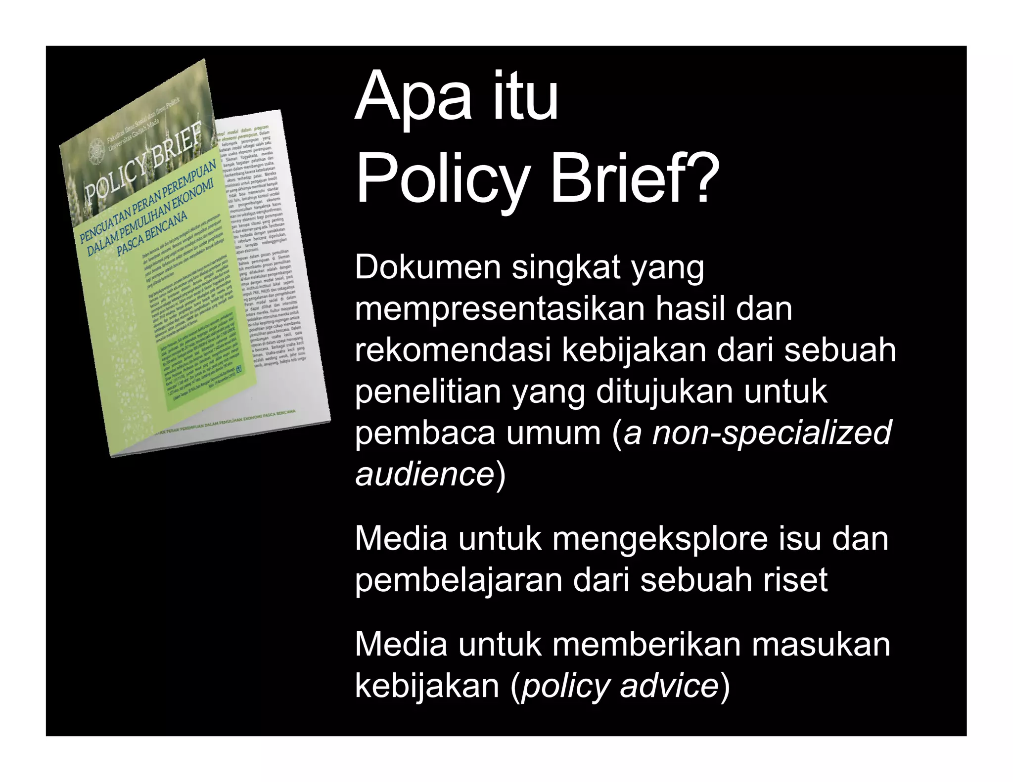 Penyusunan policy brief | PDF
