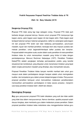 Penyusunan Proposal Penelitian Tindakan Kelas | PDF