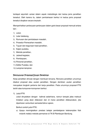 Penyusunan Proposal Penelitian Tindakan Kelas | PDF