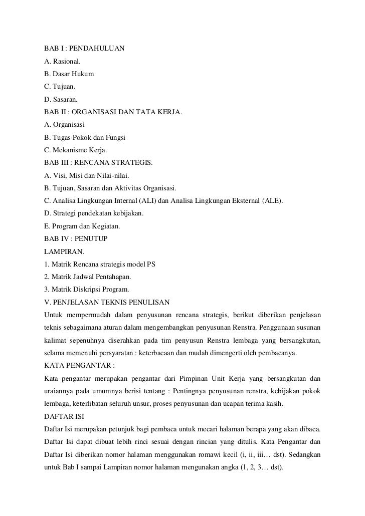 Penyusunan rencana strategis Penyusunan rencana strategis