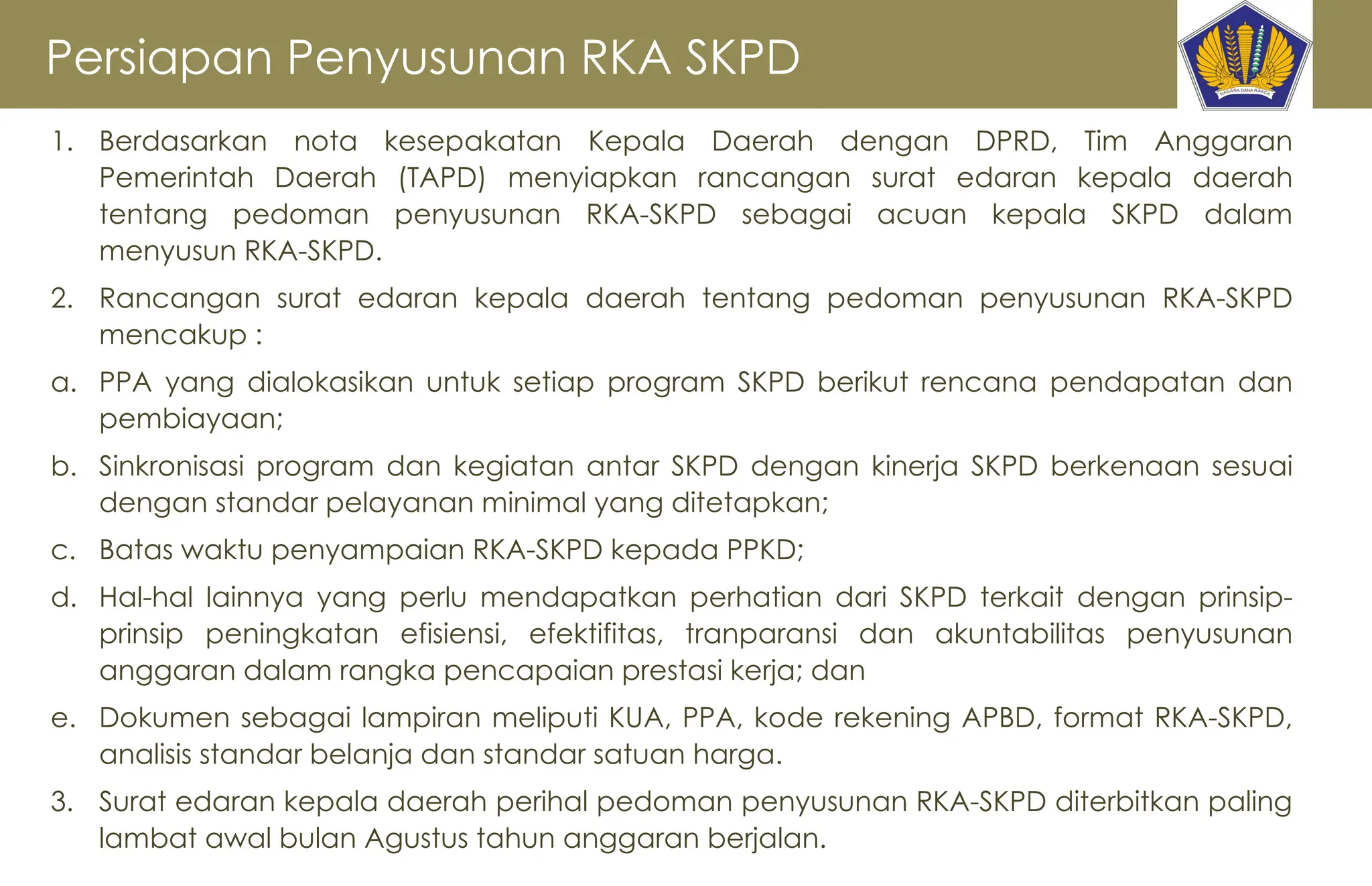 Penyusunan Rencana kerja dan Anggaran SKPD | PPT