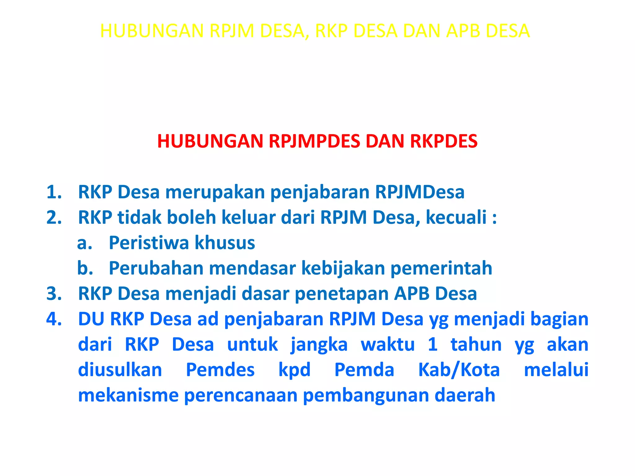 Penyusunan RPJMDes dan RKPDes | PPTX