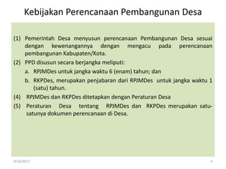 Penyusunan RPJMDes dan RKPDes | PPTX