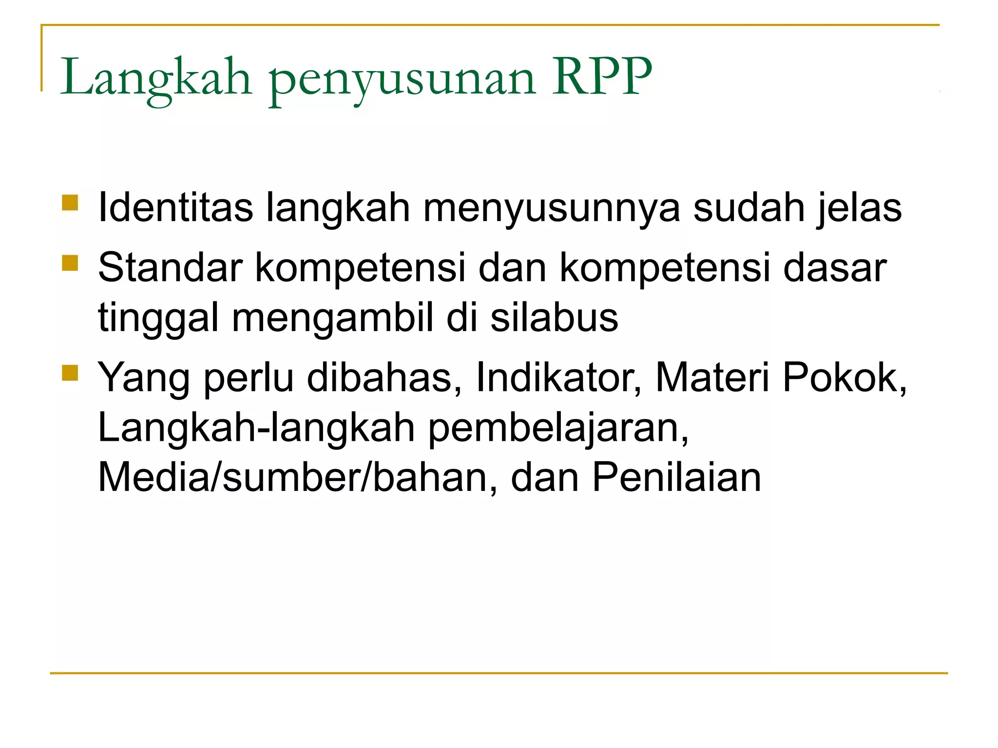 Penyusunan rpp pakem | PPT