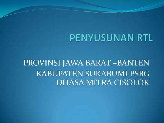 Penyusunan Rtl De Cisolok | PPTX | Education