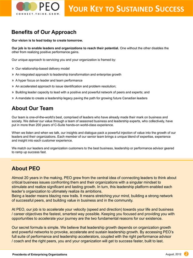 Peo Consulting Services Brochure | PDF