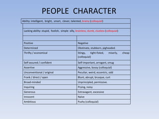 People's characteristics ! | PPT