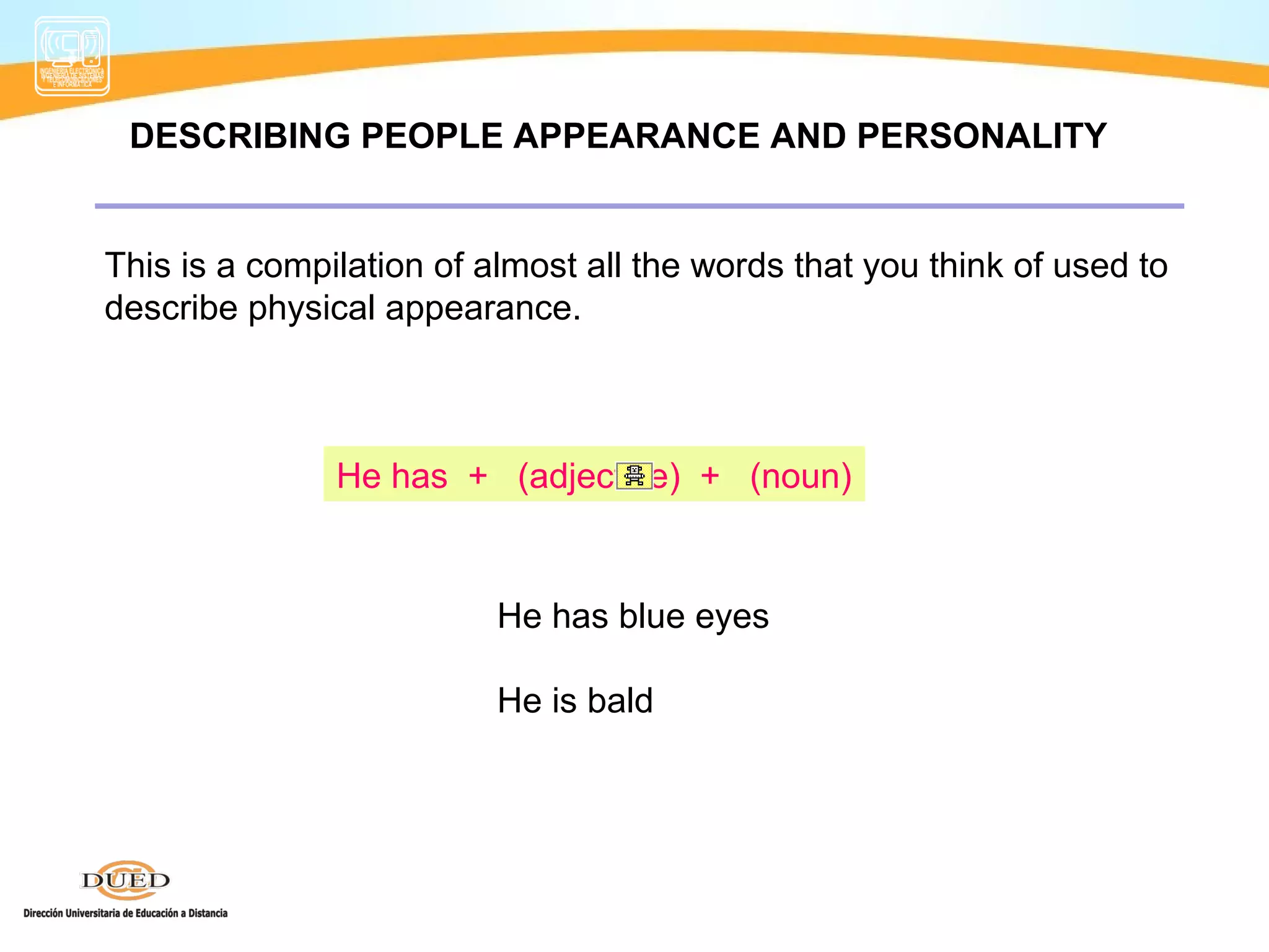 People appearance and personality ingles iv unit i | PPT | Hair Care ...