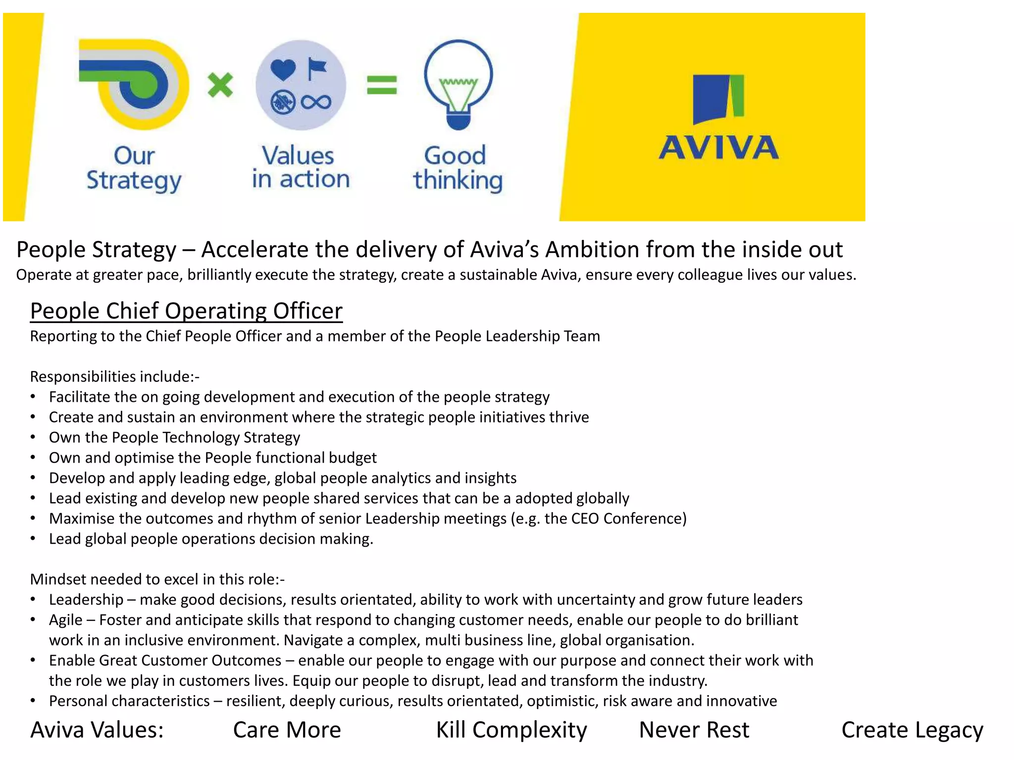 Aviva Chief Operating Officer - People function | PPTX