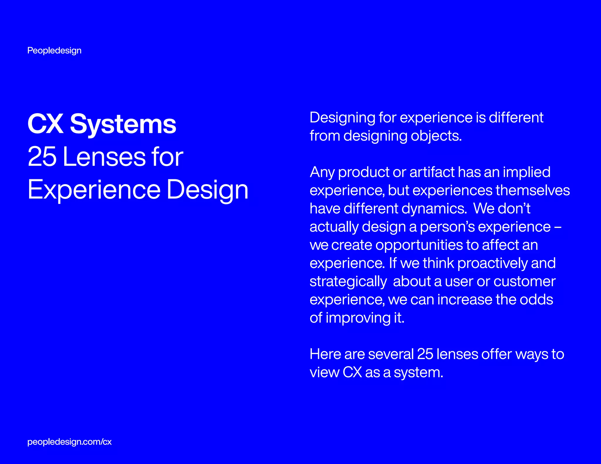 25 Lenses for Customer Experience - Peopledesign | PPT