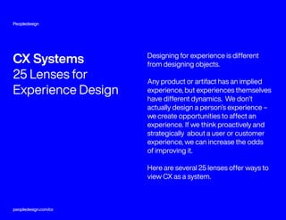25 Lenses for Customer Experience - Peopledesign | PPT