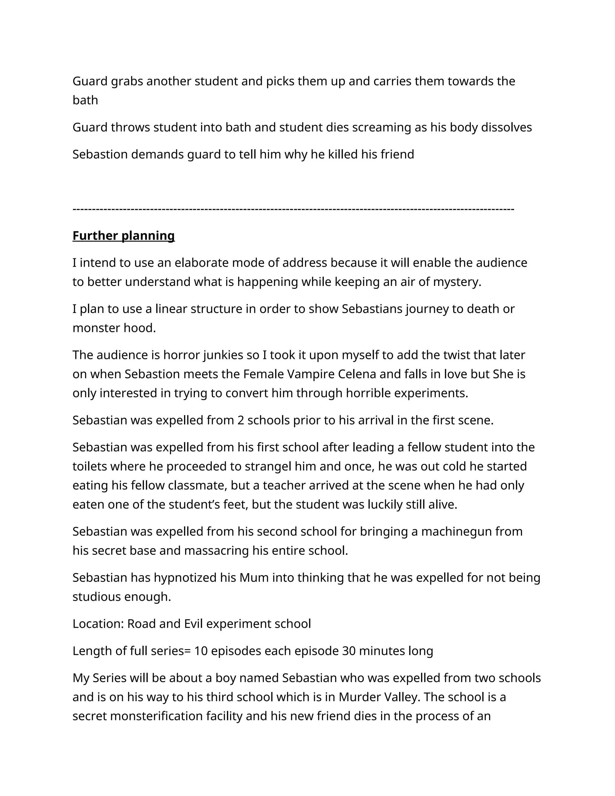 Script initial planning (before other more formal planning) | PDF