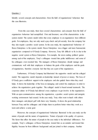 People dynamic (assingment 1) | DOCX | Business Administration | Business