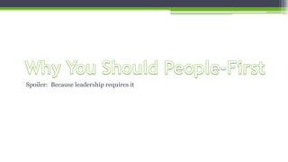 People First Leadership by Drew Hartley | PPTX