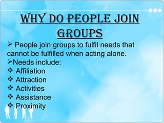 People, groups and leaders | PPT