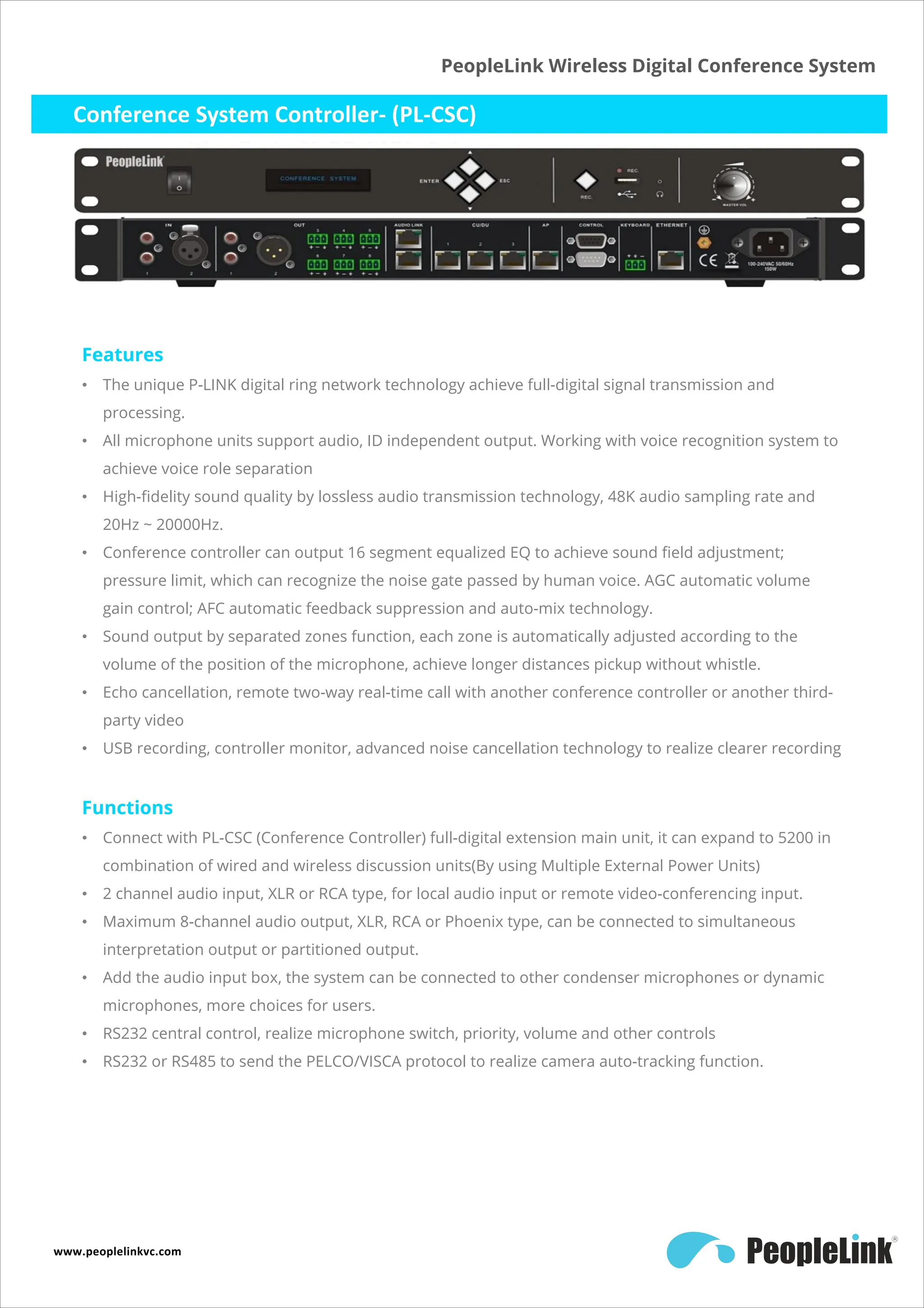 PeopleLink Wireless Digital Conference System | Audio Conferencing | PDF