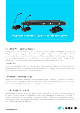 PeopleLink Wireless Digital Conference System | Audio Conferencing | PDF