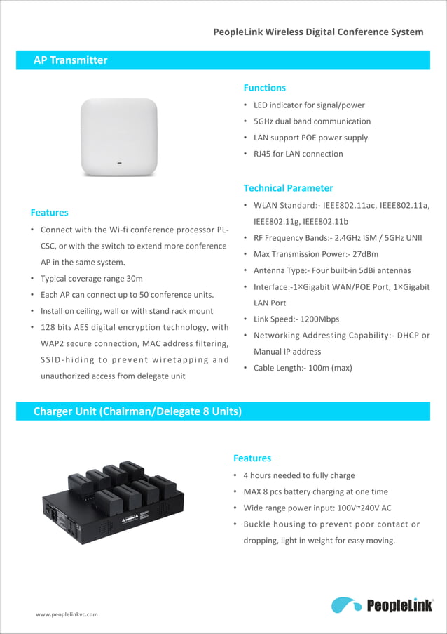 PeopleLink Wireless Digital Conference System | Audio Conferencing ...