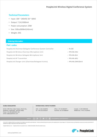 PeopleLink Wireless Digital Conference System | Audio Conferencing | PDF