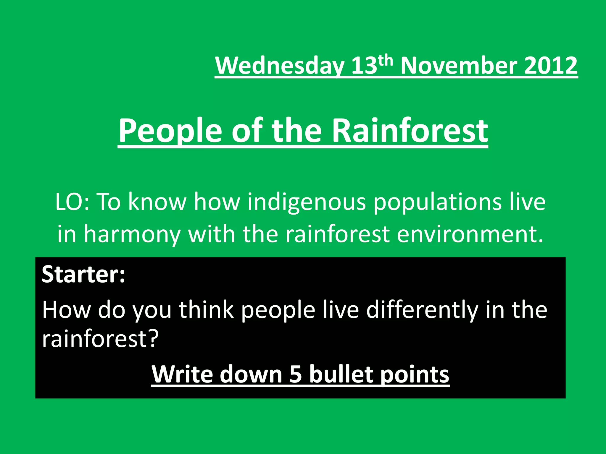 People of the Rainforest | PPTX
