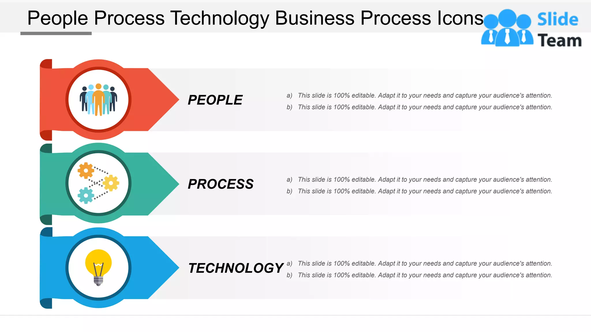 People Process Technology Business Process Icons | PDF