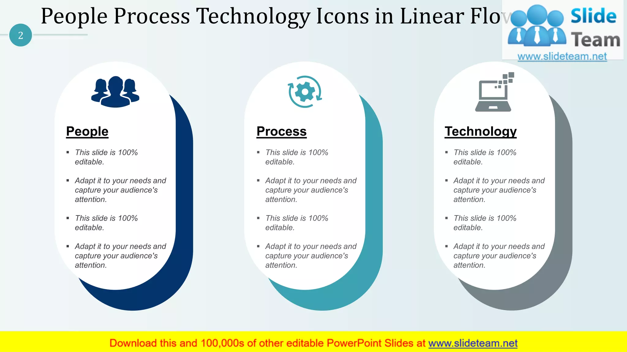 People Process Technology Icons In Linear Flow Technology Icons With ...