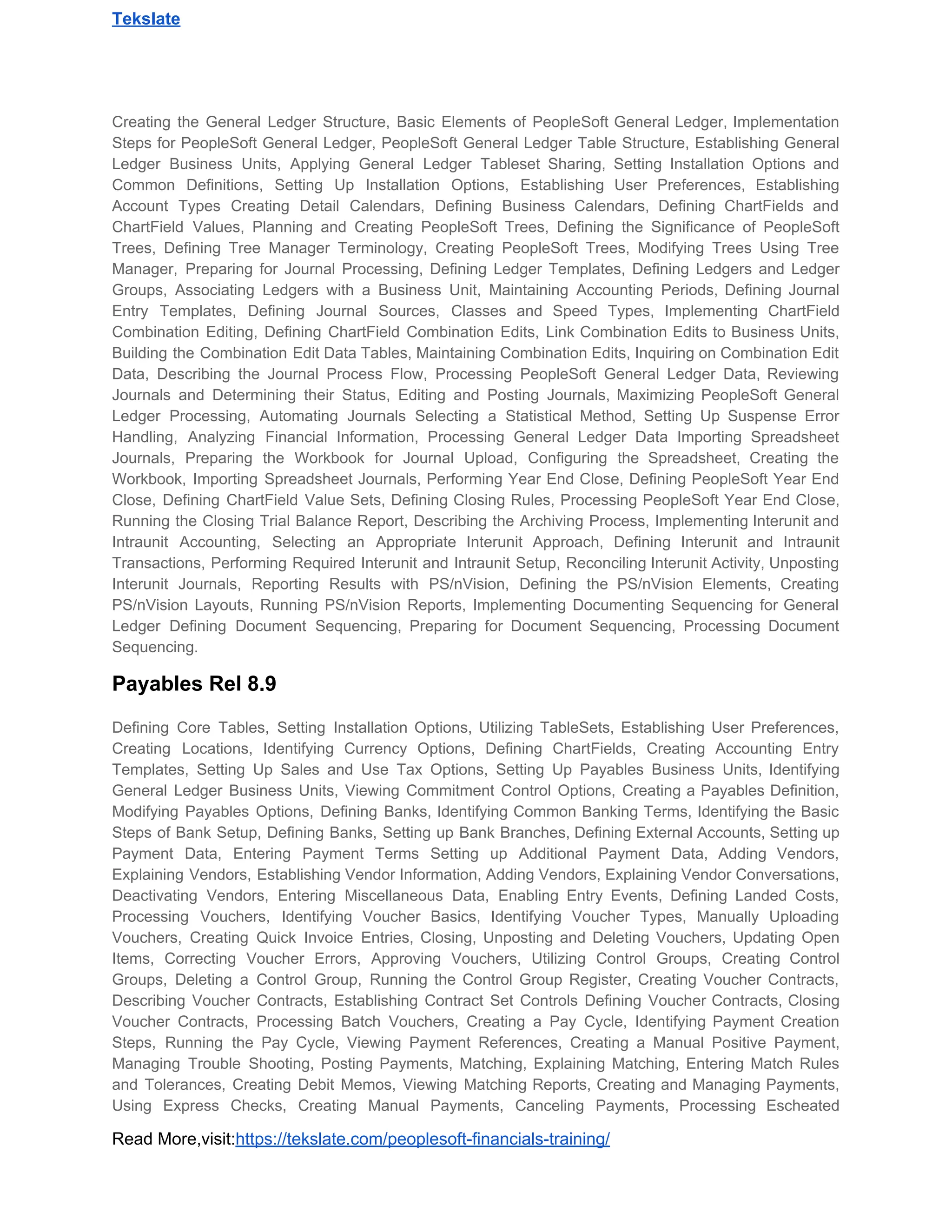 Peoplesoft financials-training | PDF