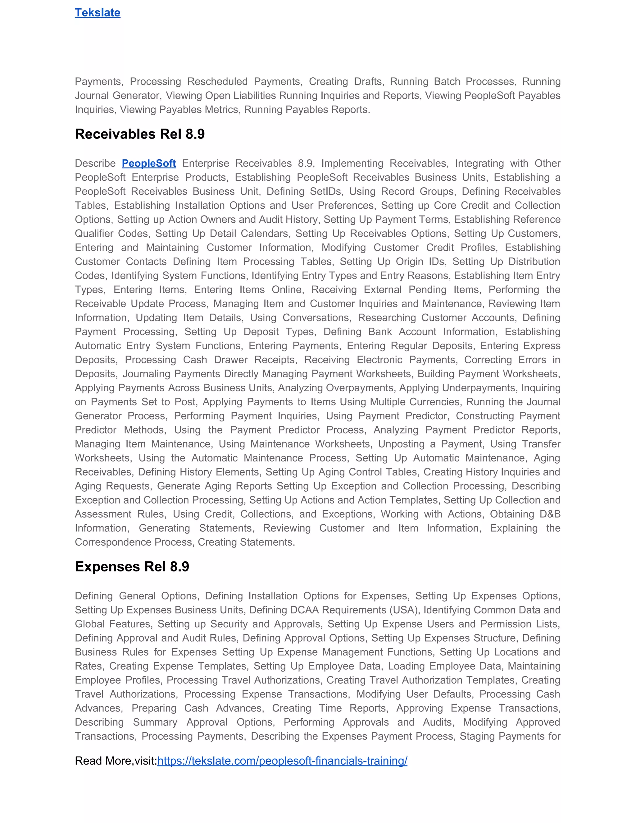 Peoplesoft financials-training | PDF