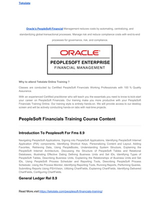 Peoplesoft financials-training | PDF