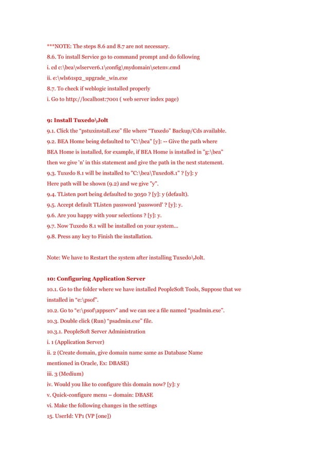 Peoplesoft installation steps | DOCX