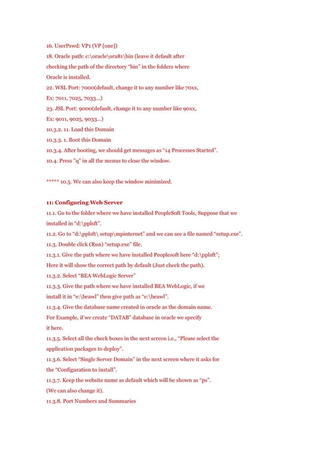 Peoplesoft installation steps | DOCX
