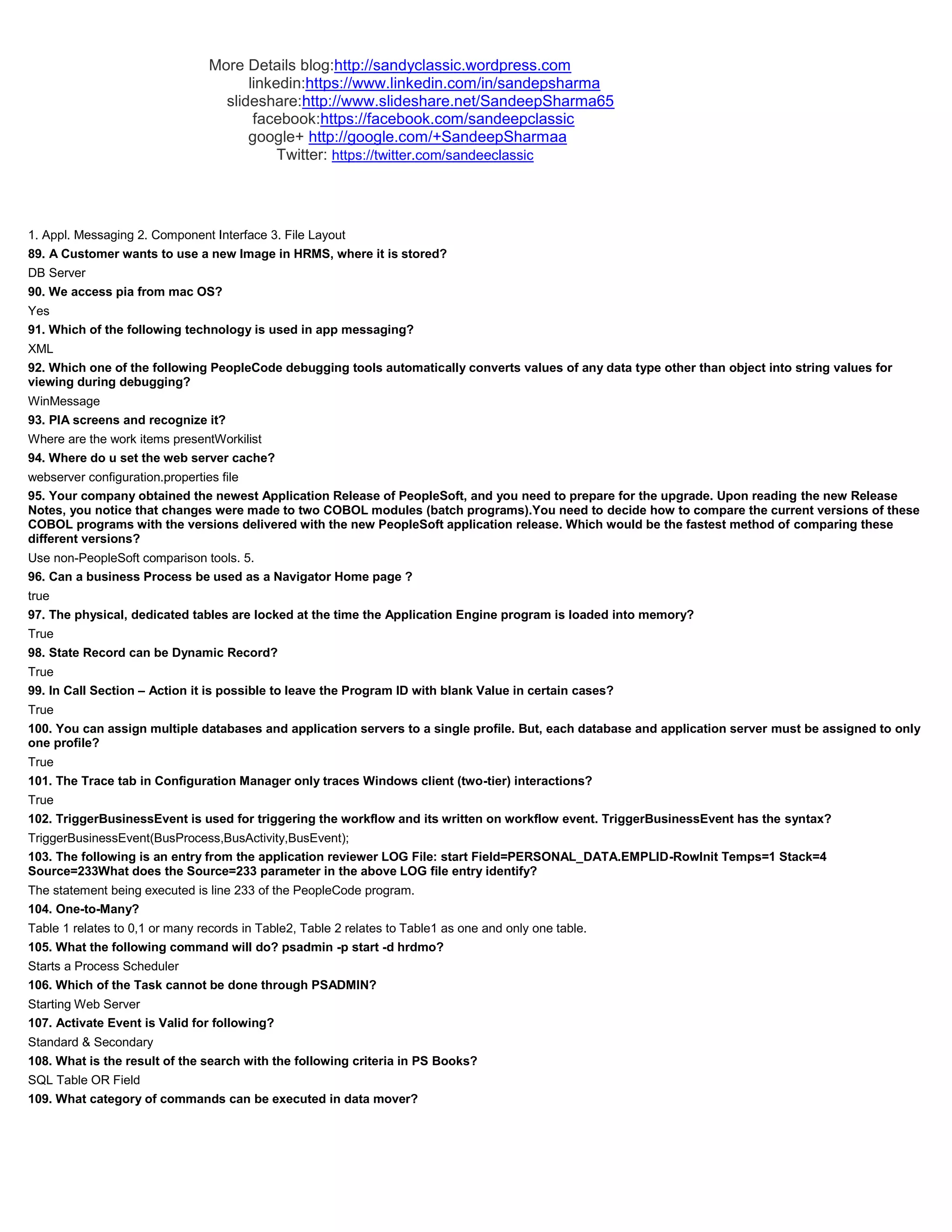 Peoplesoft technical consultant interview questions | PDF