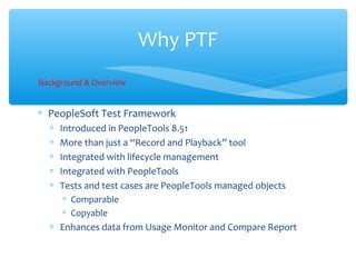 PeopleSoft test framework | PPT