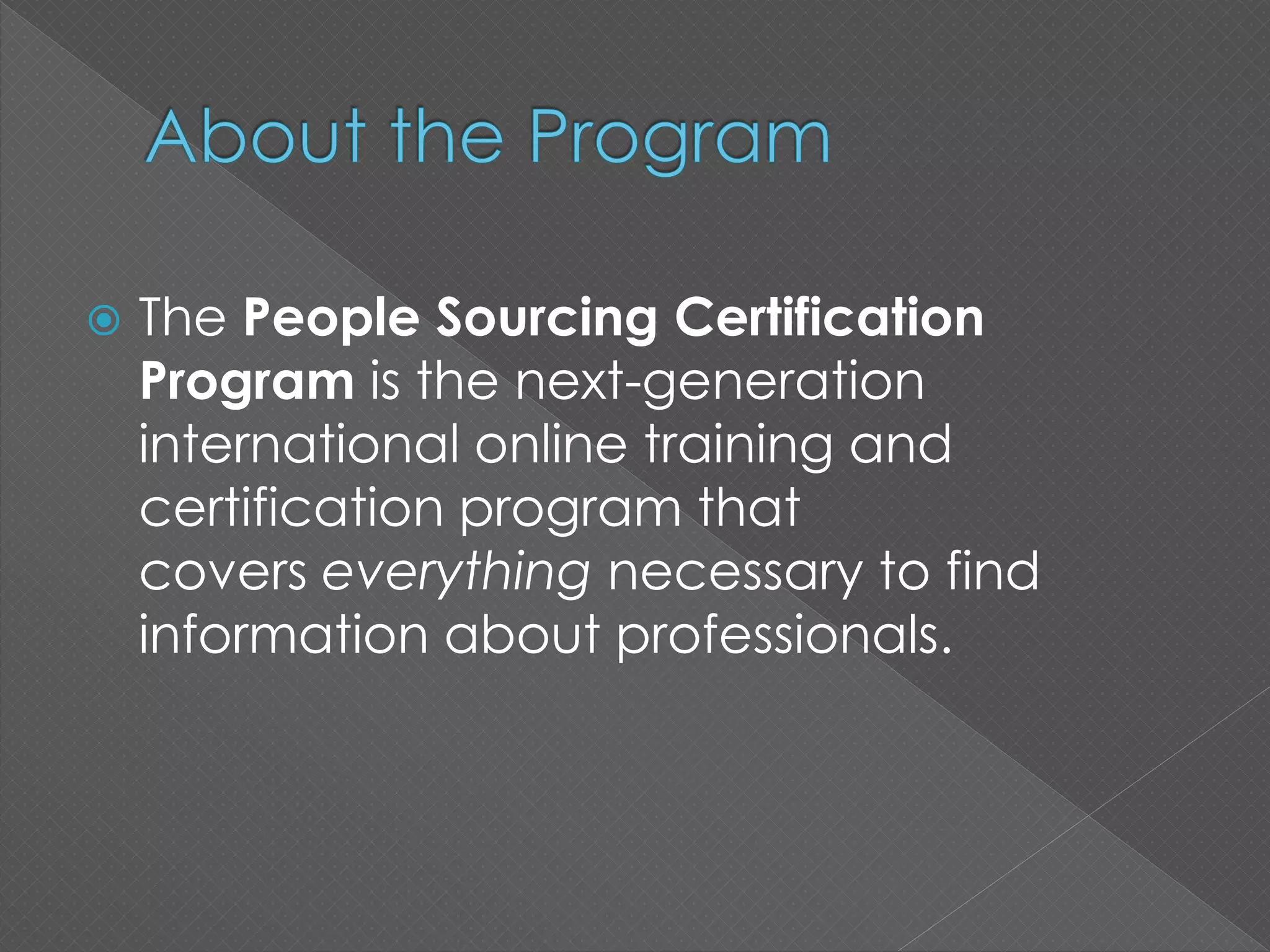 People sourcing certifications-info-session | PDF | Search | Internet