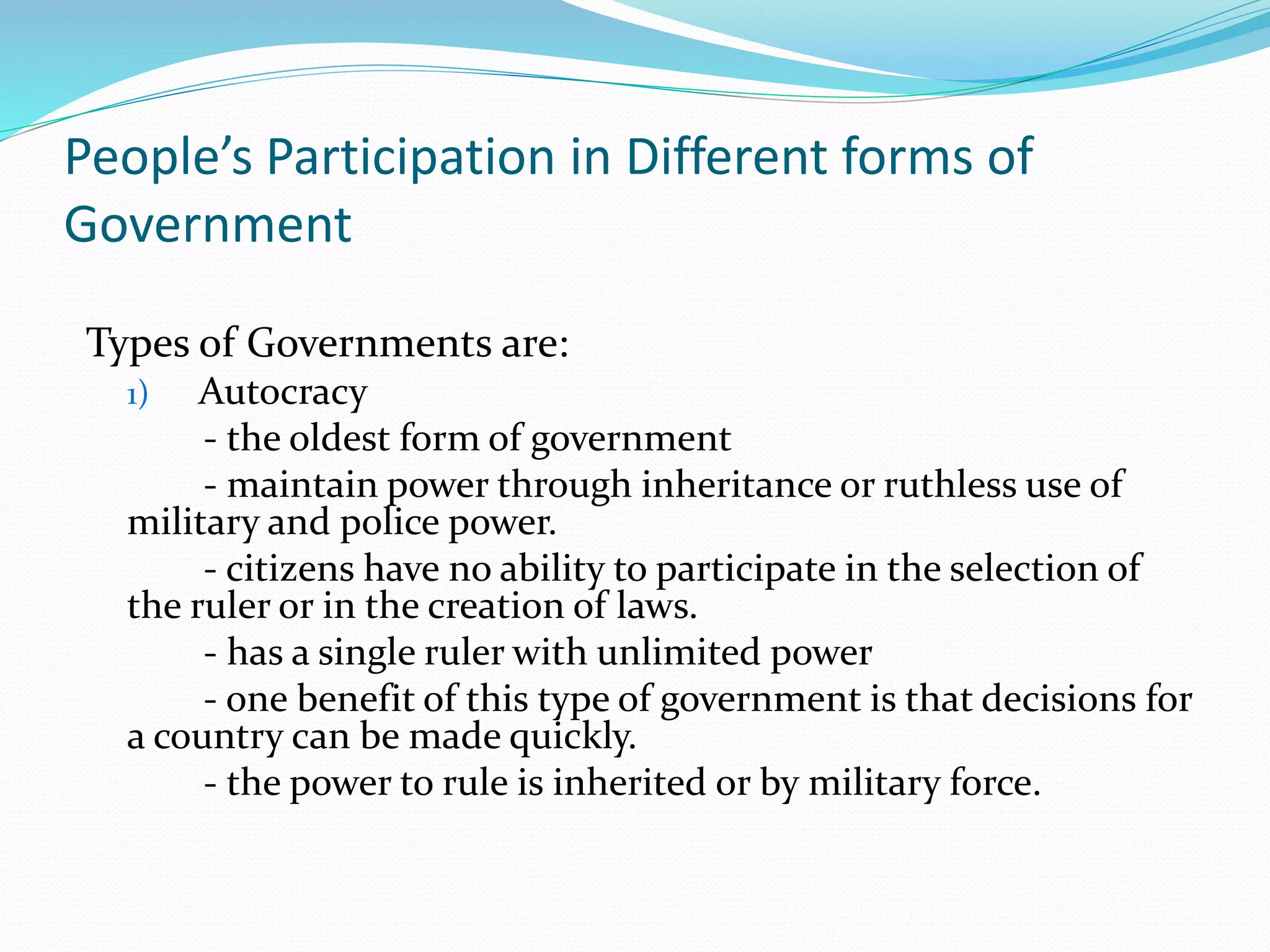 Peoples' Participation in Local Governance | PPTX