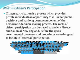 Peoples' Participation in Local Governance | PPTX