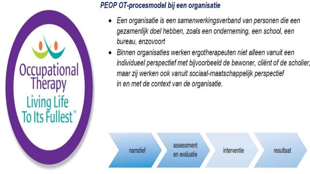Grondbeginselen van de Ergotherapie PEOP Occupational Therapy Process ...