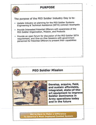 PEO Soldier Industry Day April 2014 | PDF