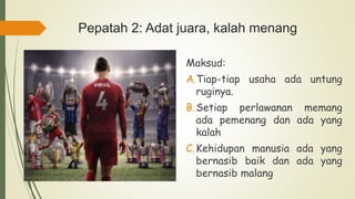 PEPATAH TAHUN 8 Maksud dan contoh ayat.. | PPTX