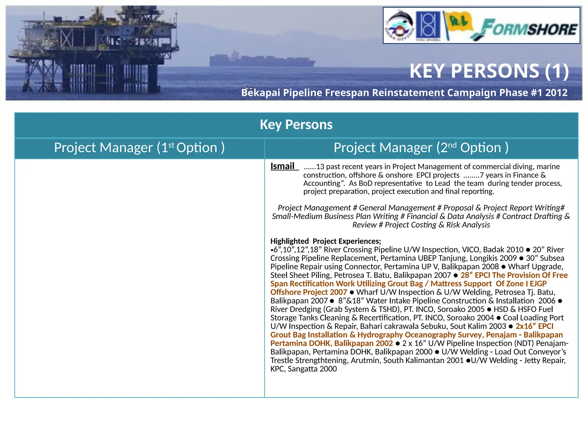 Project Execution Plan For Project Offshore | PPTX