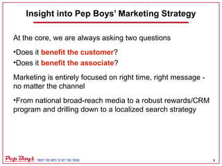 Pep Boys Connects Online and Offline for Local Customer Engagement | PPT