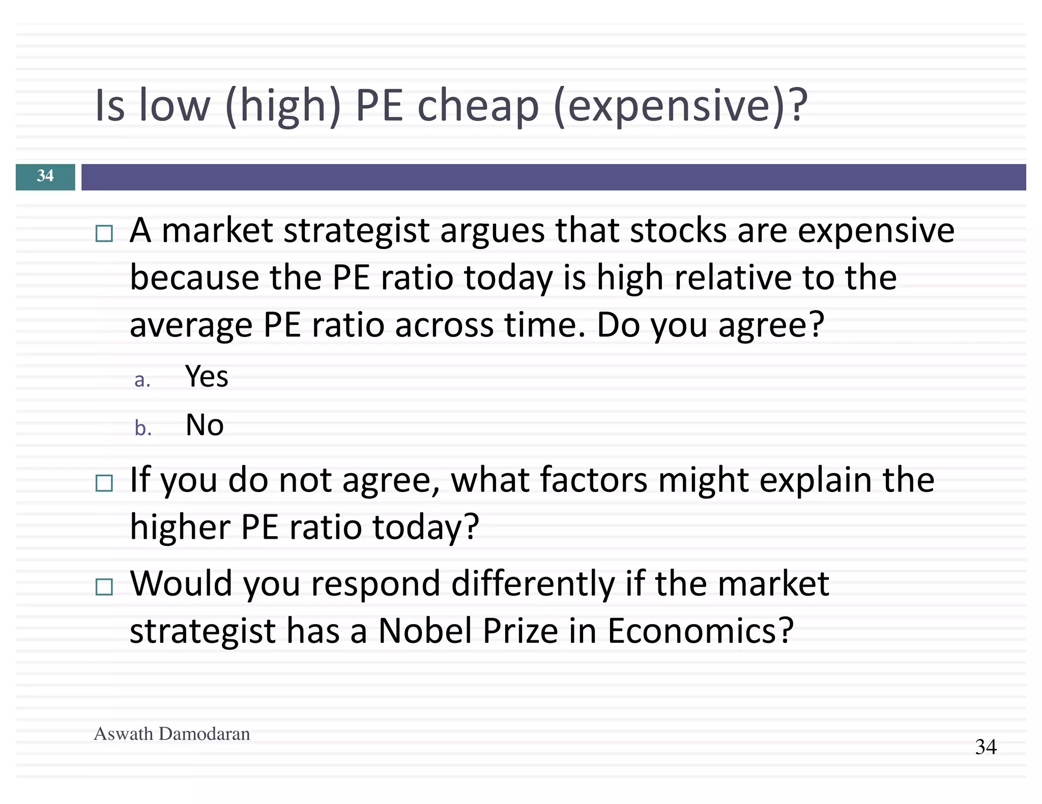 How to calculate P/E, PEG ratio | PDF