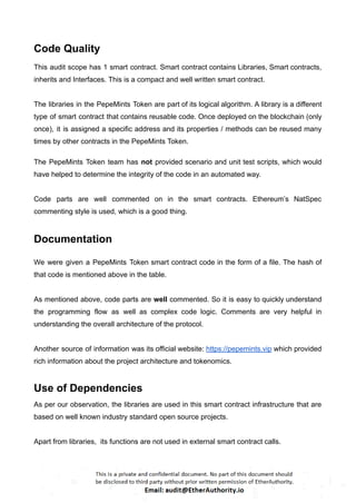 PepeMints – Smart Contract Security Audit Report by EtherAuthority | PDF