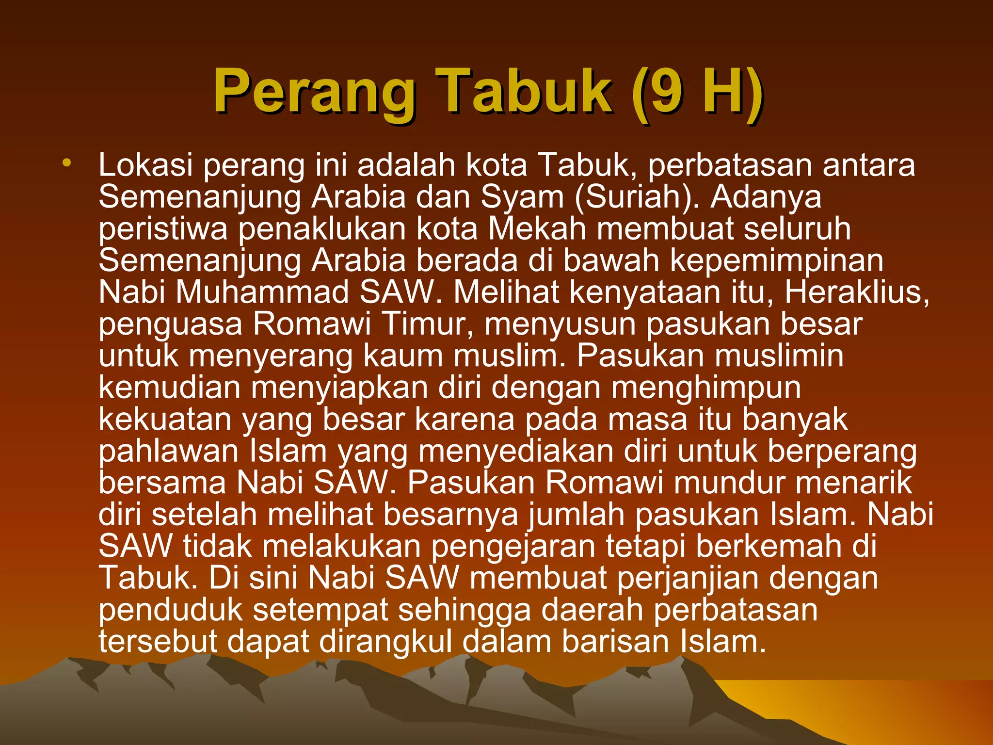 Peperangan di zaman rasulullah SAW | PPT