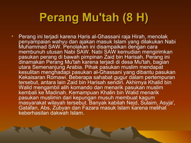 Peperangan di zaman rasulullah SAW | PPT