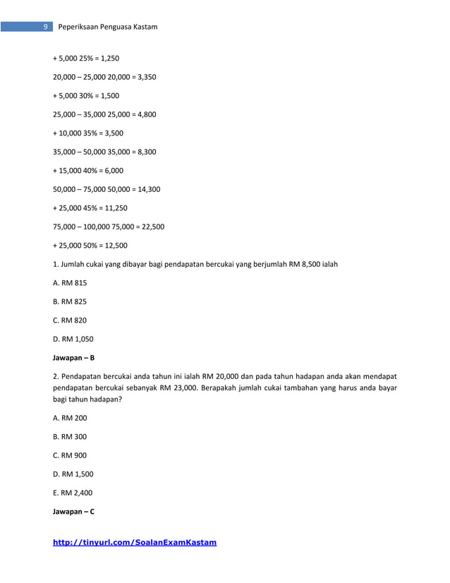 Peperiksaan Penguasa Kastam | PDF